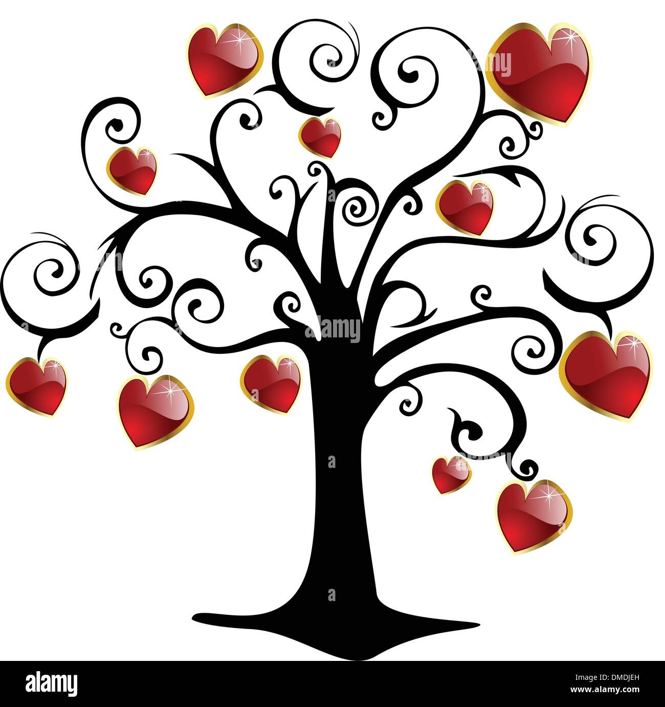 the vector valentines day tree Stock Vector Image & Art - Alamy