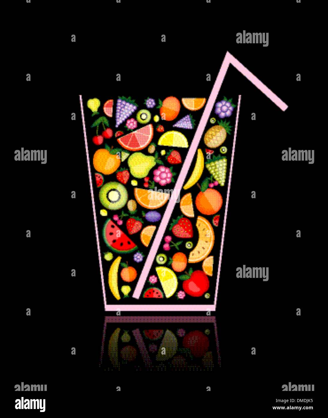 Cherry banana juice in Stock Vector Images - Alamy