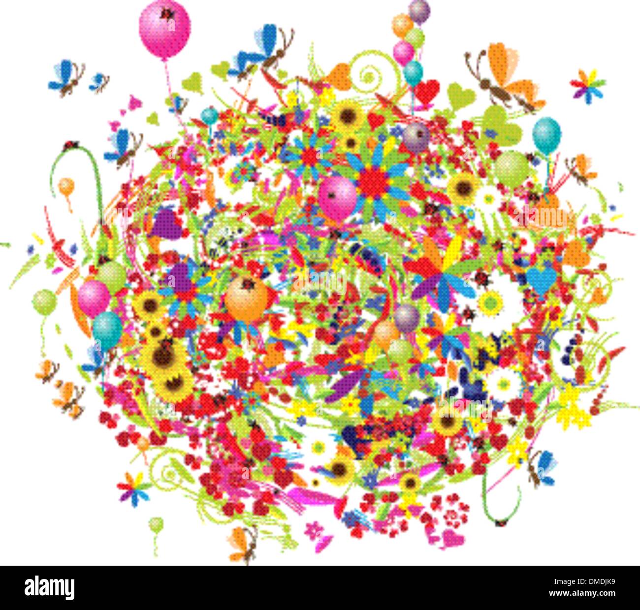 Fun flower bouquet Stock Vector Images - Alamy