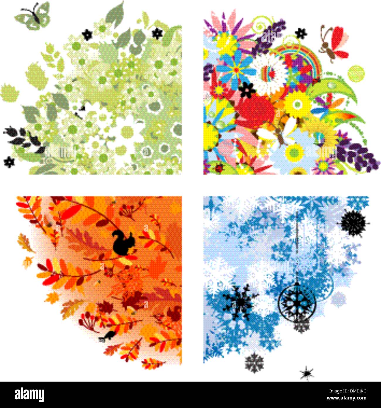 Four seasons - spring, summer, autumn, winter Stock Vector Image & Art ...