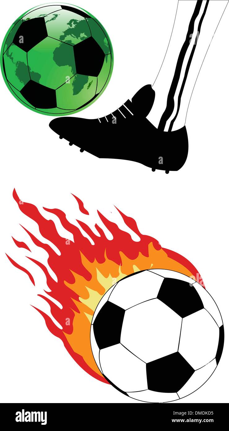 the vector soocer ball with fire Stock Vector Image & Art - Alamy