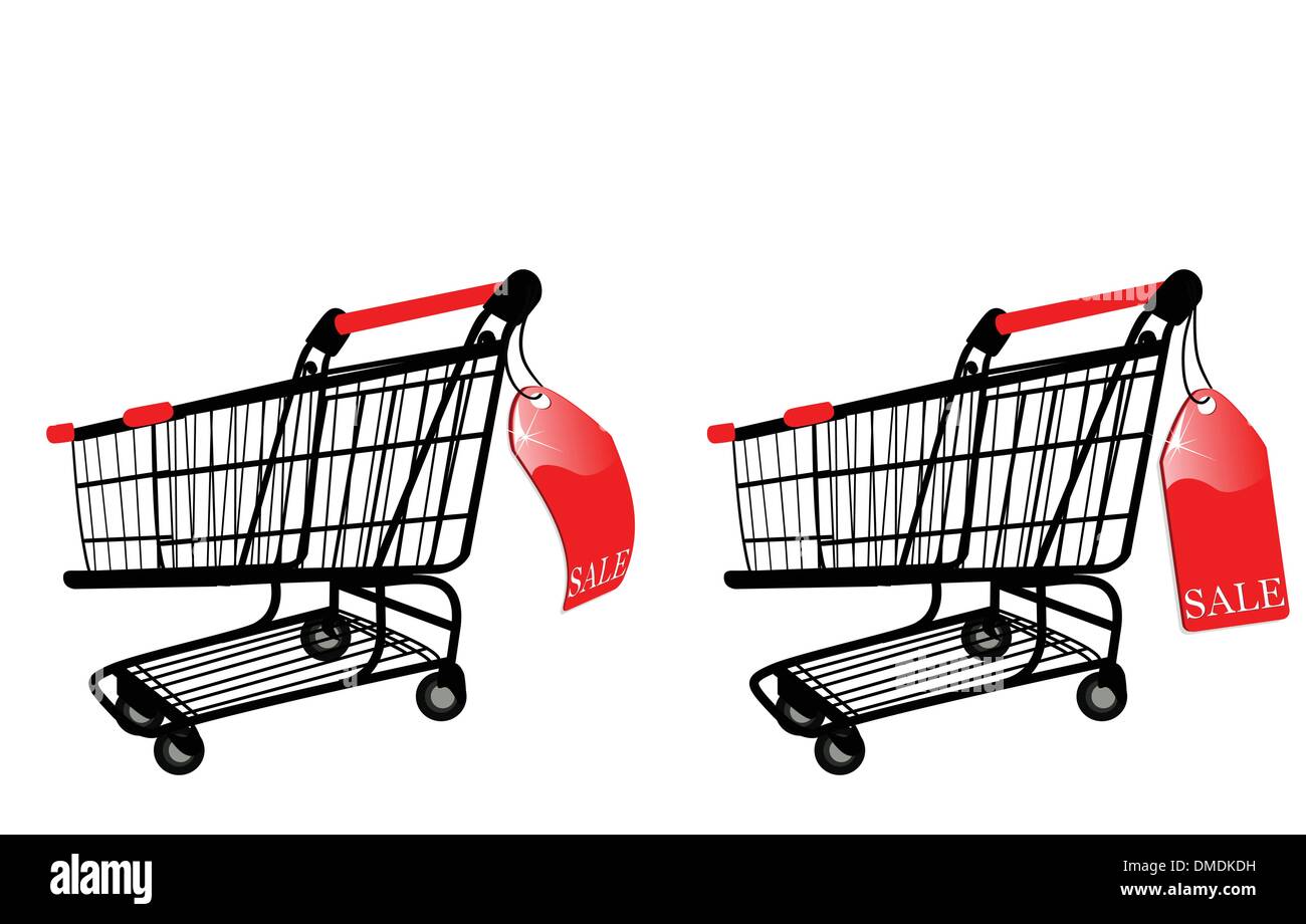 the vector Shopping cart with Sale label Stock Vector Image & Art - Alamy