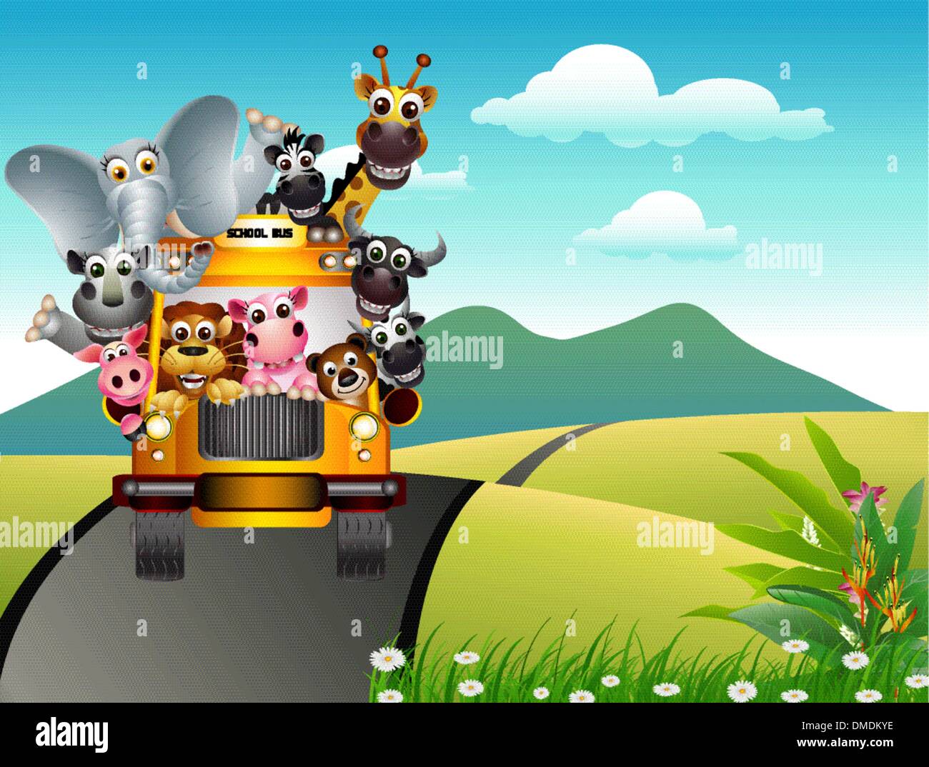 Funny car cartoon hi-res stock photography and images - Alamy