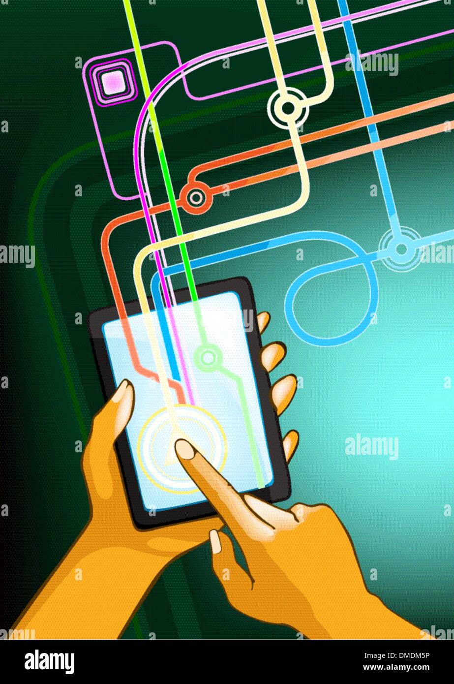 Touch of a finger Stock Vector Images - Alamy