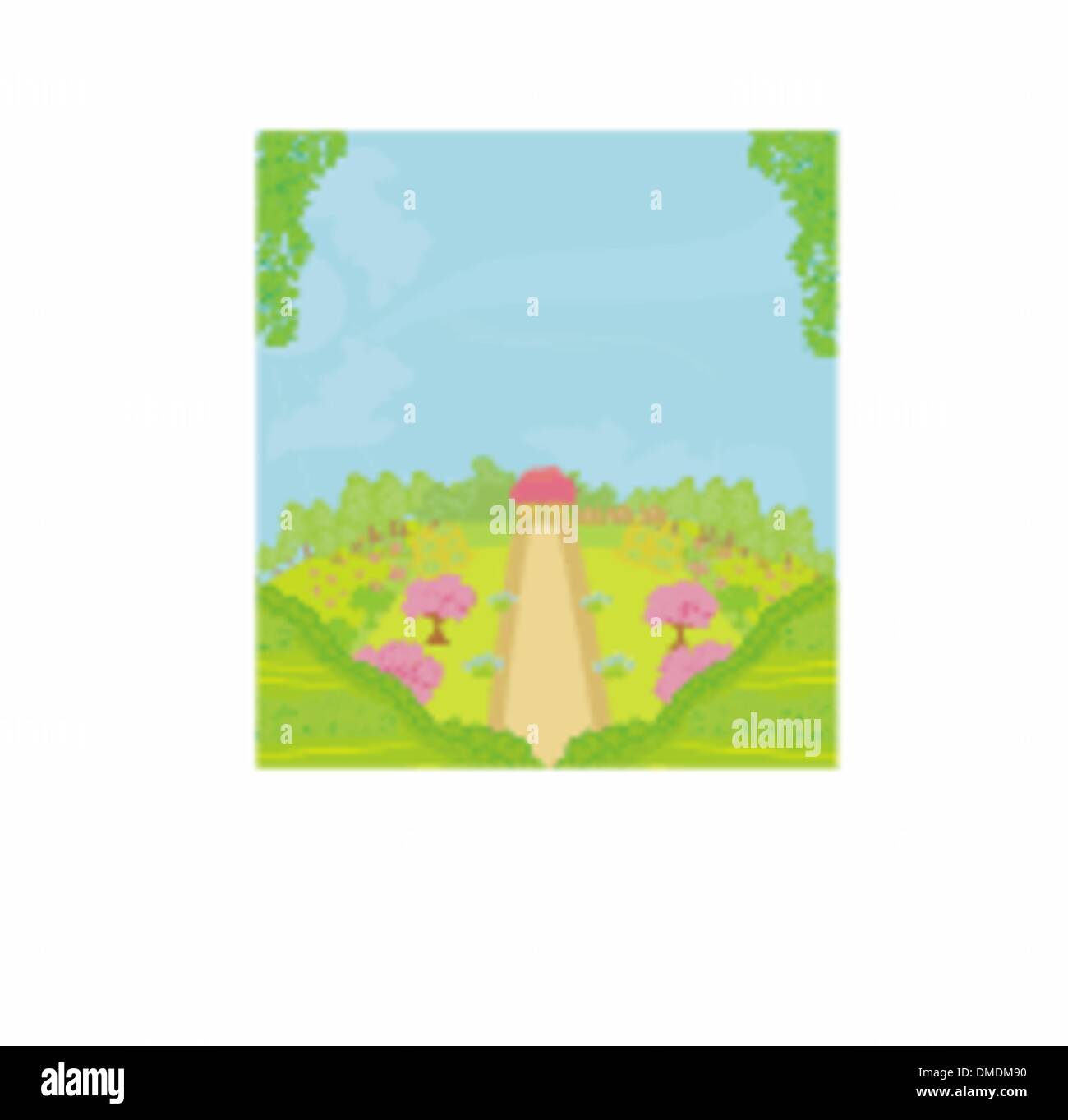 Tuscany summer village landscape Stock Vector Images - Alamy