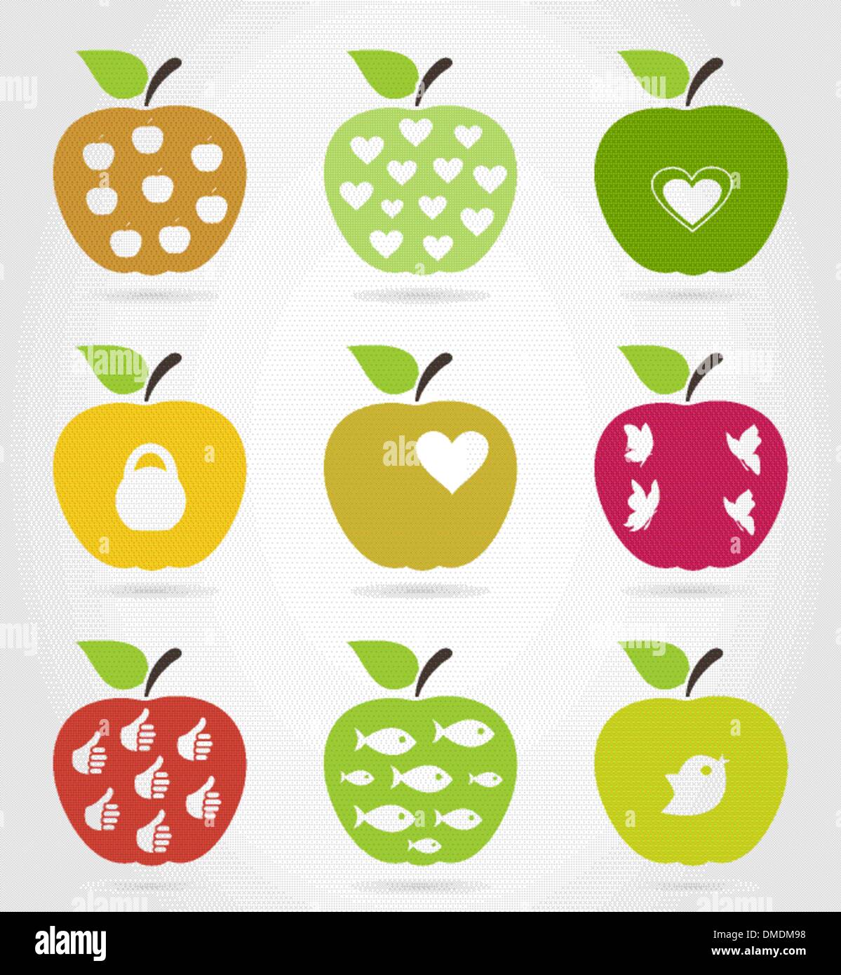 Red apple for love Stock Vector Images - Alamy