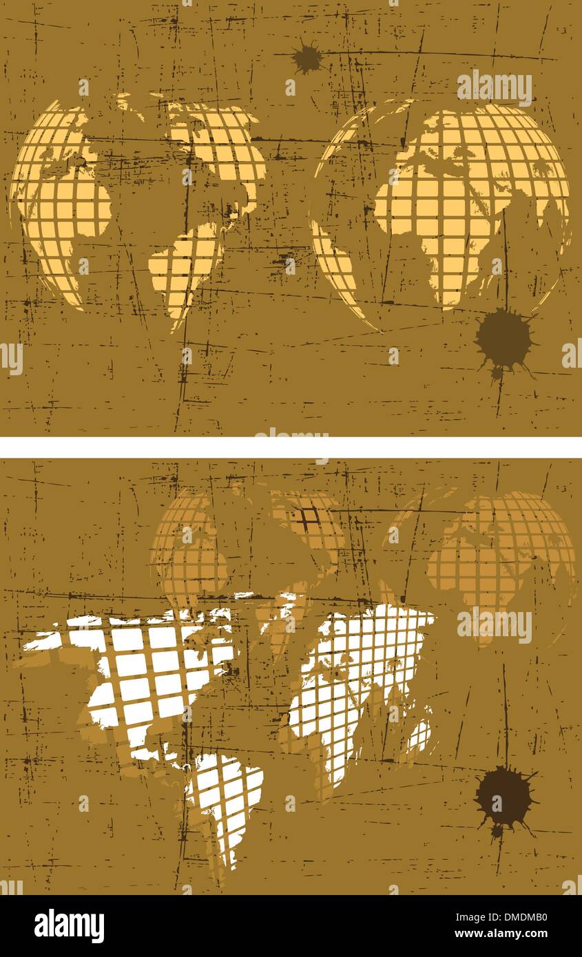 Retro map of world hi-res stock photography and images - Alamy