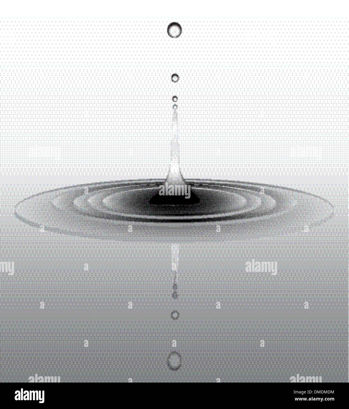 Water drop falling on surface Stock Vector Images - Alamy