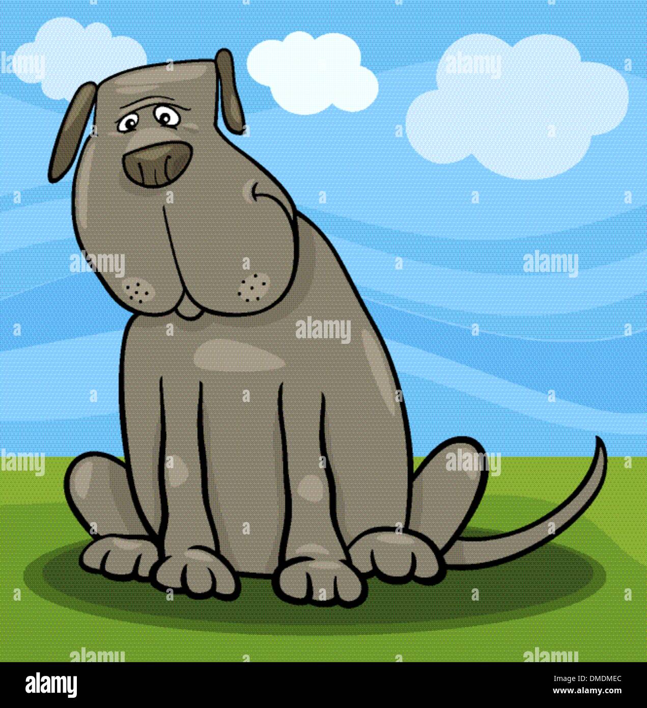 cute big gray dog cartoon illustration Stock Vector Image & Art - Alamy