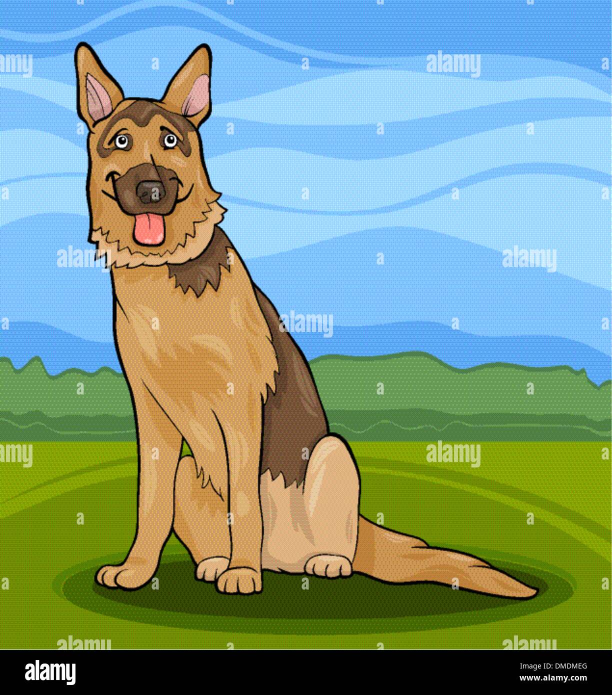 german shepherd dog cartoon illustration Stock Vector Image & Art - Alamy