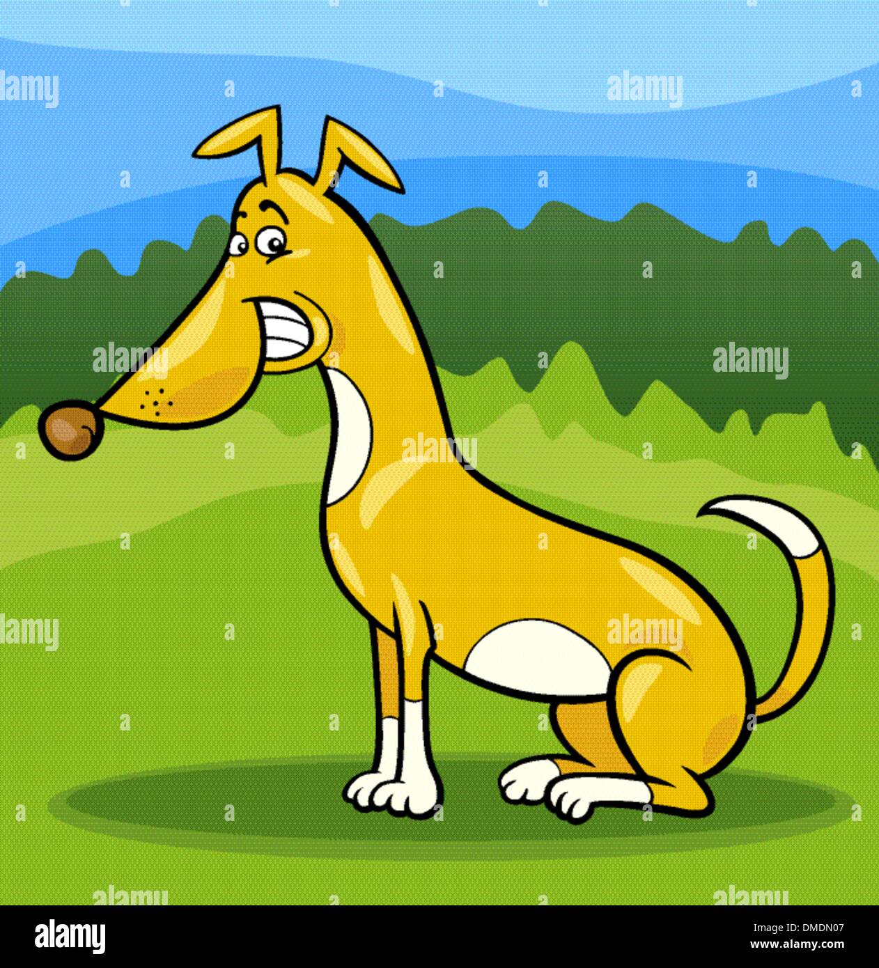 happy sitting dog cartoon illustration Stock Vector Image & Art - Alamy