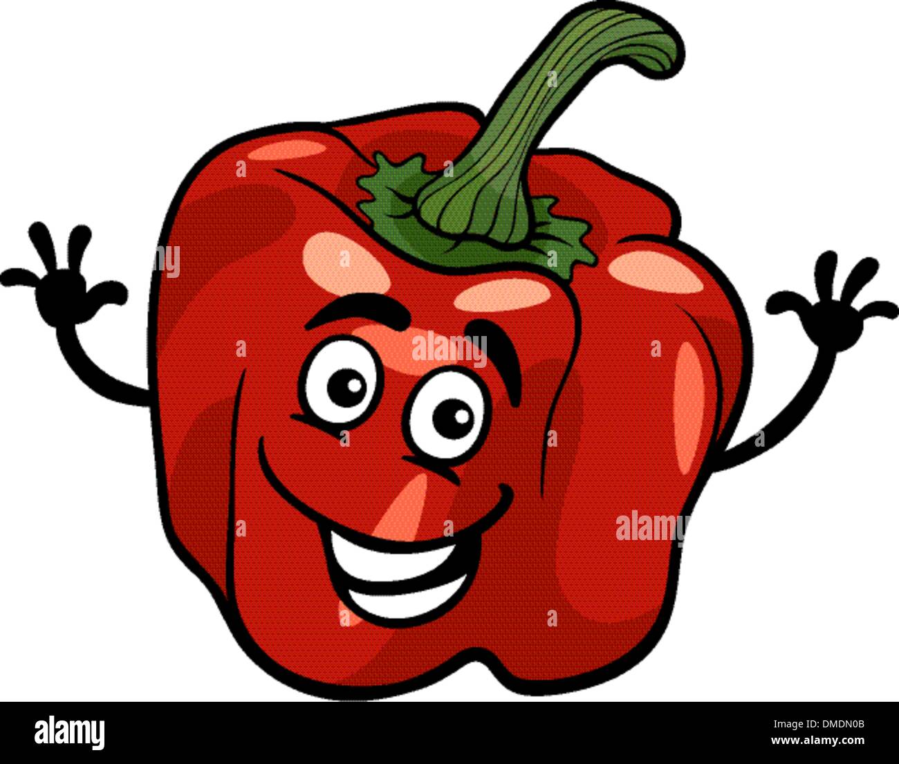 cute red pepper vegetable cartoon illustration Stock Vector Image & Art ...