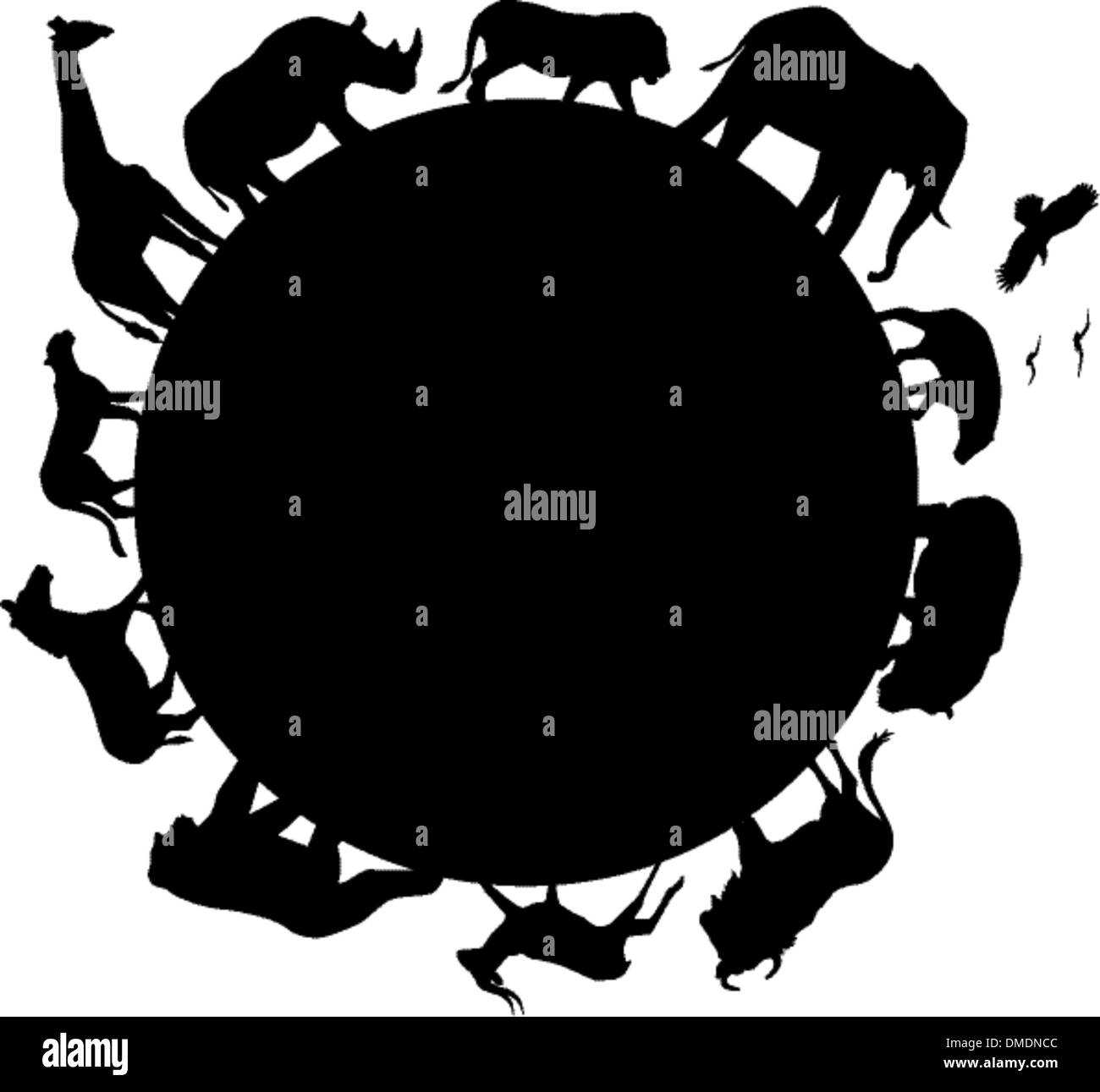 Lion elephant bird africa Stock Vector Images - Alamy