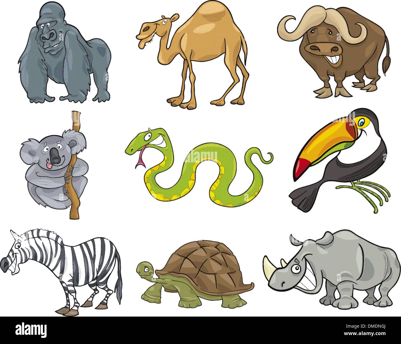 cartoon animals set Stock Vector Image & Art - Alamy