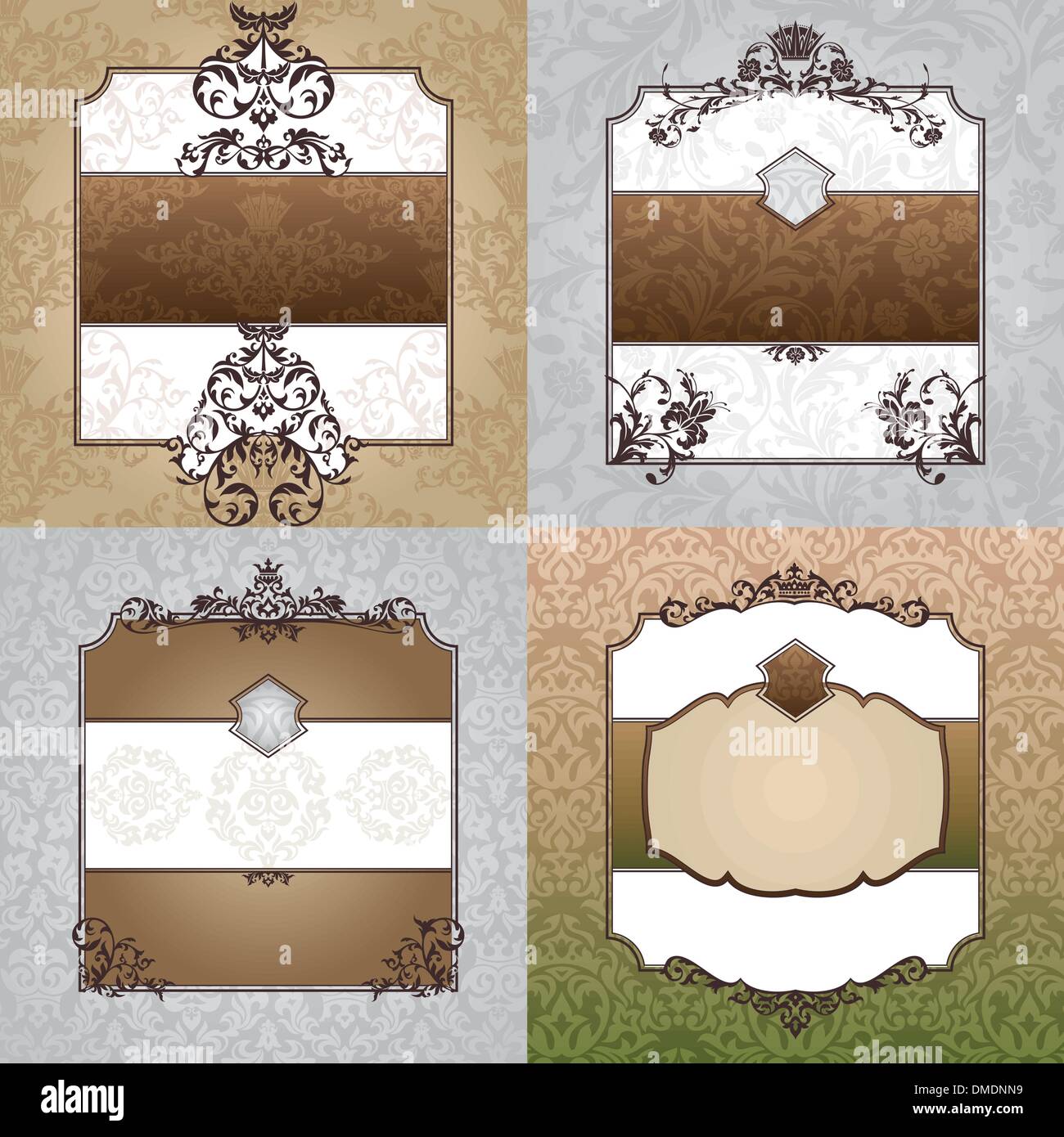 Vintage set vector decorative Stock Vector Images - Alamy