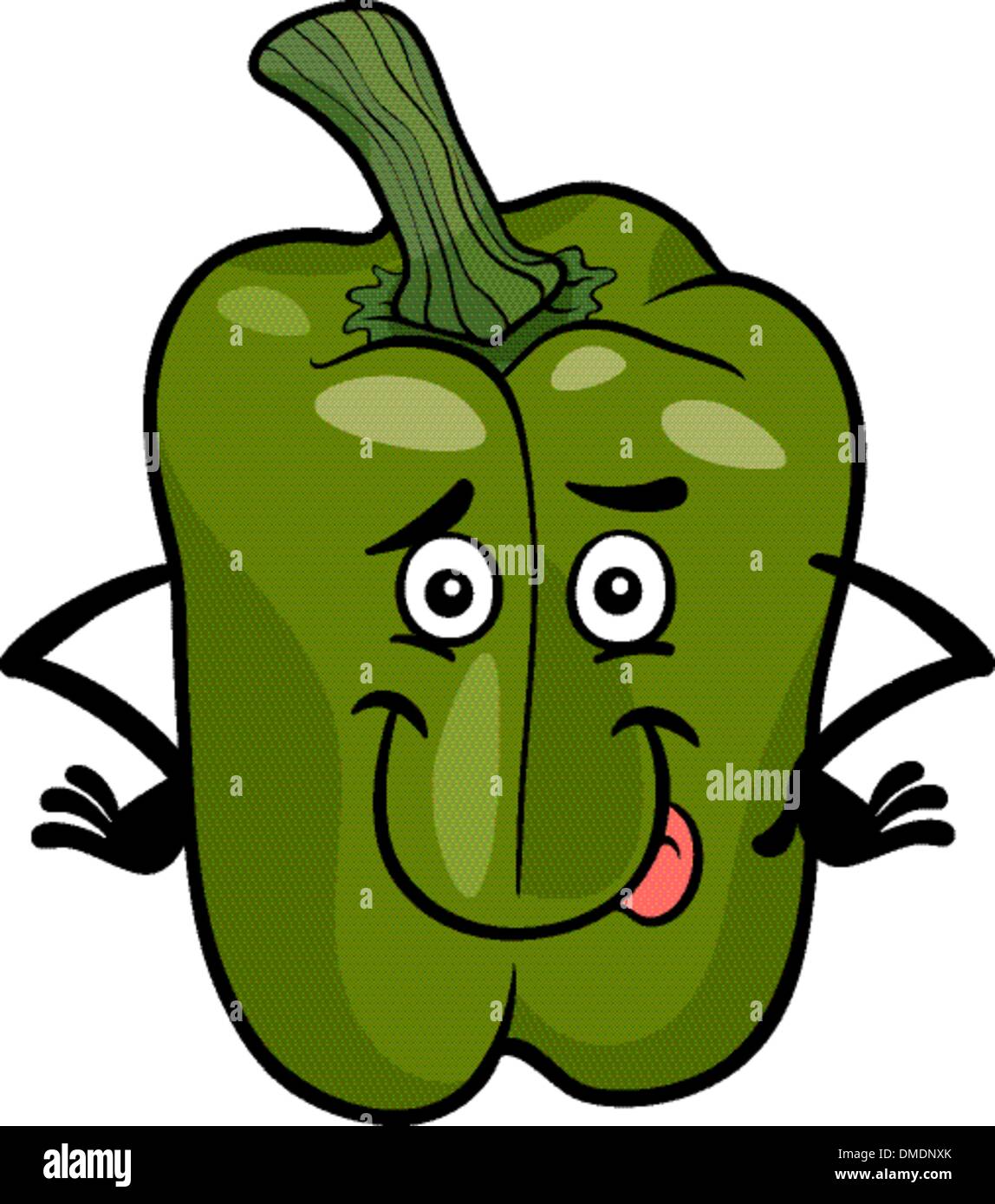 cute green pepper cartoon illustration Stock Vector Image & Art - Alamy