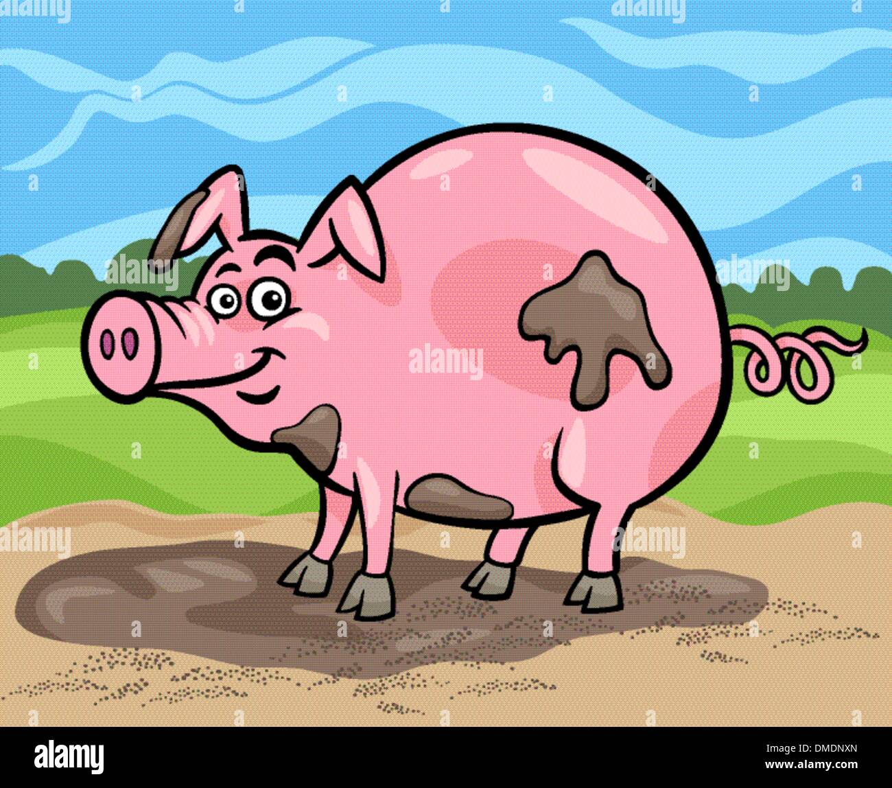 pig farm animal cartoon illustration Stock Vector Image & Art - Alamy