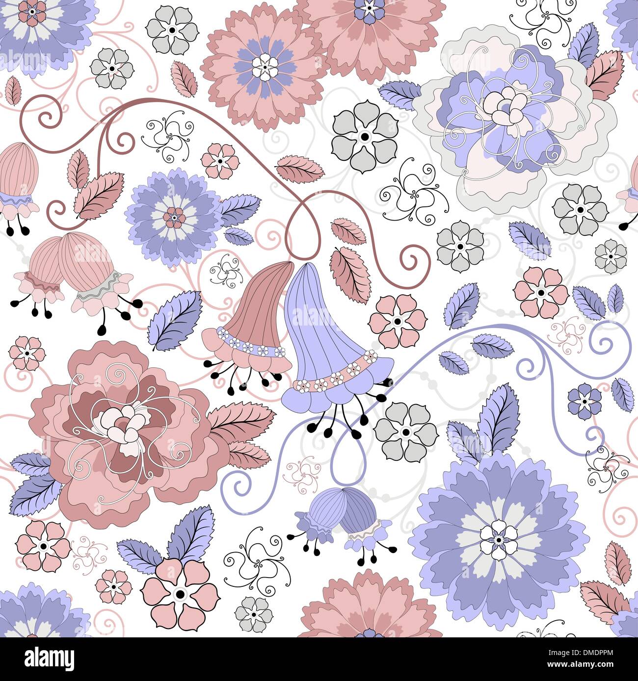 Seamless pastel floral pattern Stock Vector Image & Art - Alamy