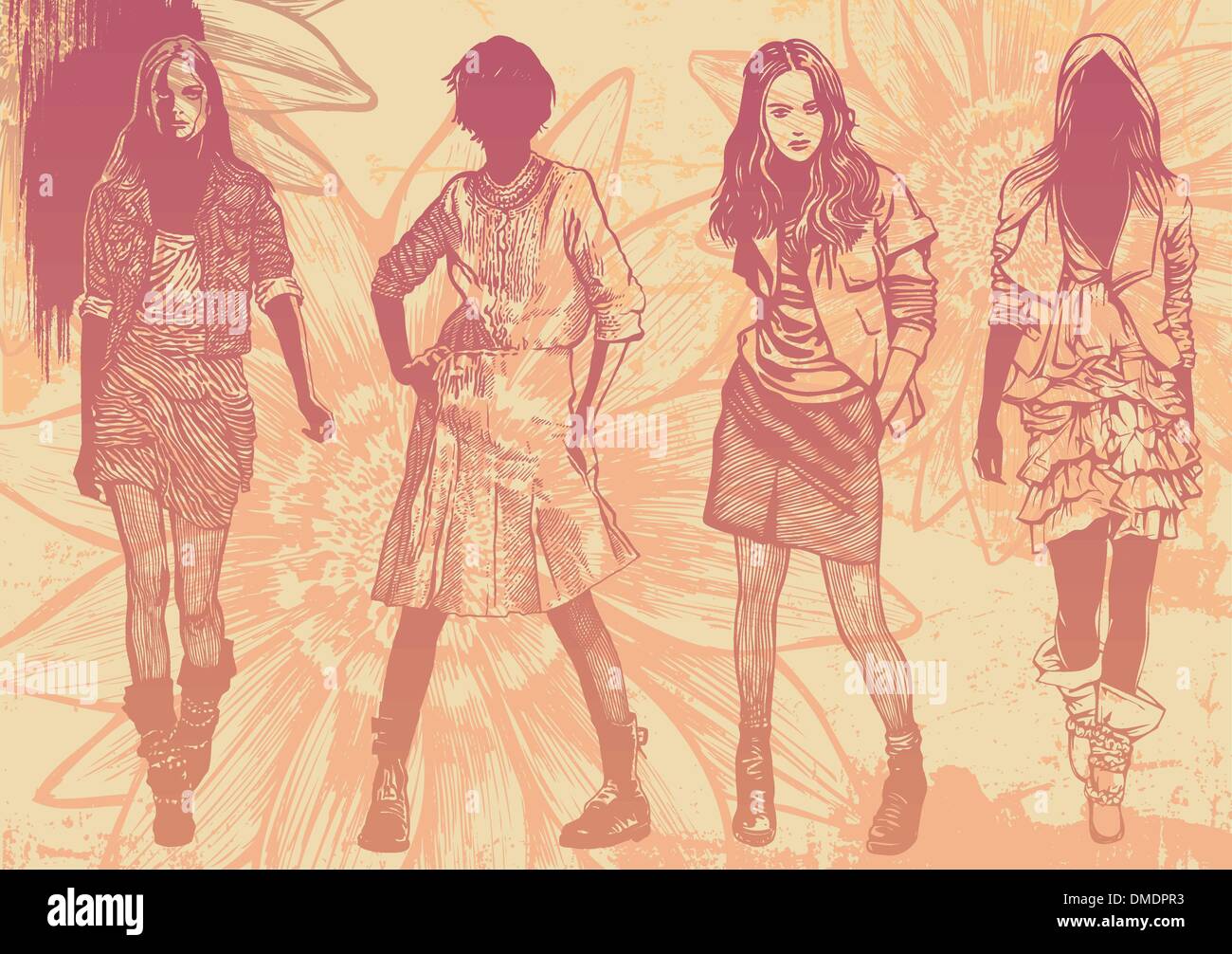 Female fashion models set Stock Vector Image & Art - Alamy