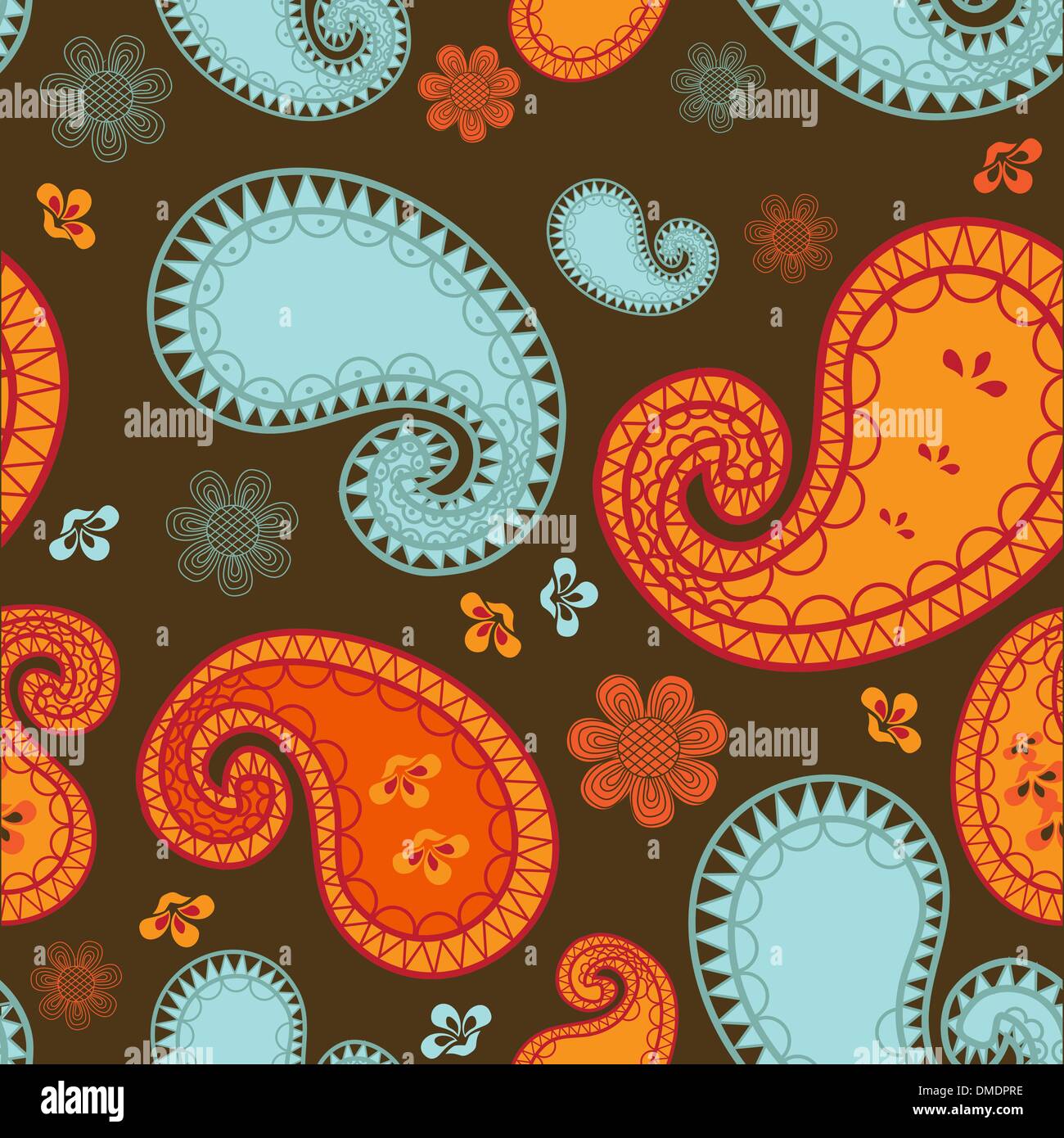 Orange paisley pattern hi-res stock photography and images - Alamy