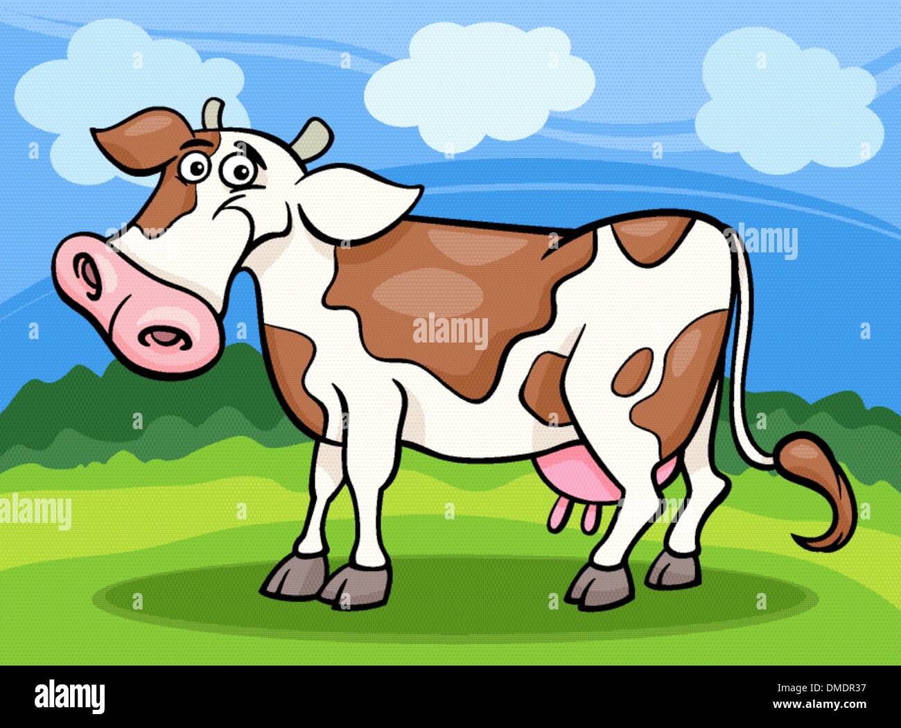 cow farm animal cartoon illustration Stock Vector Image & Art - Alamy