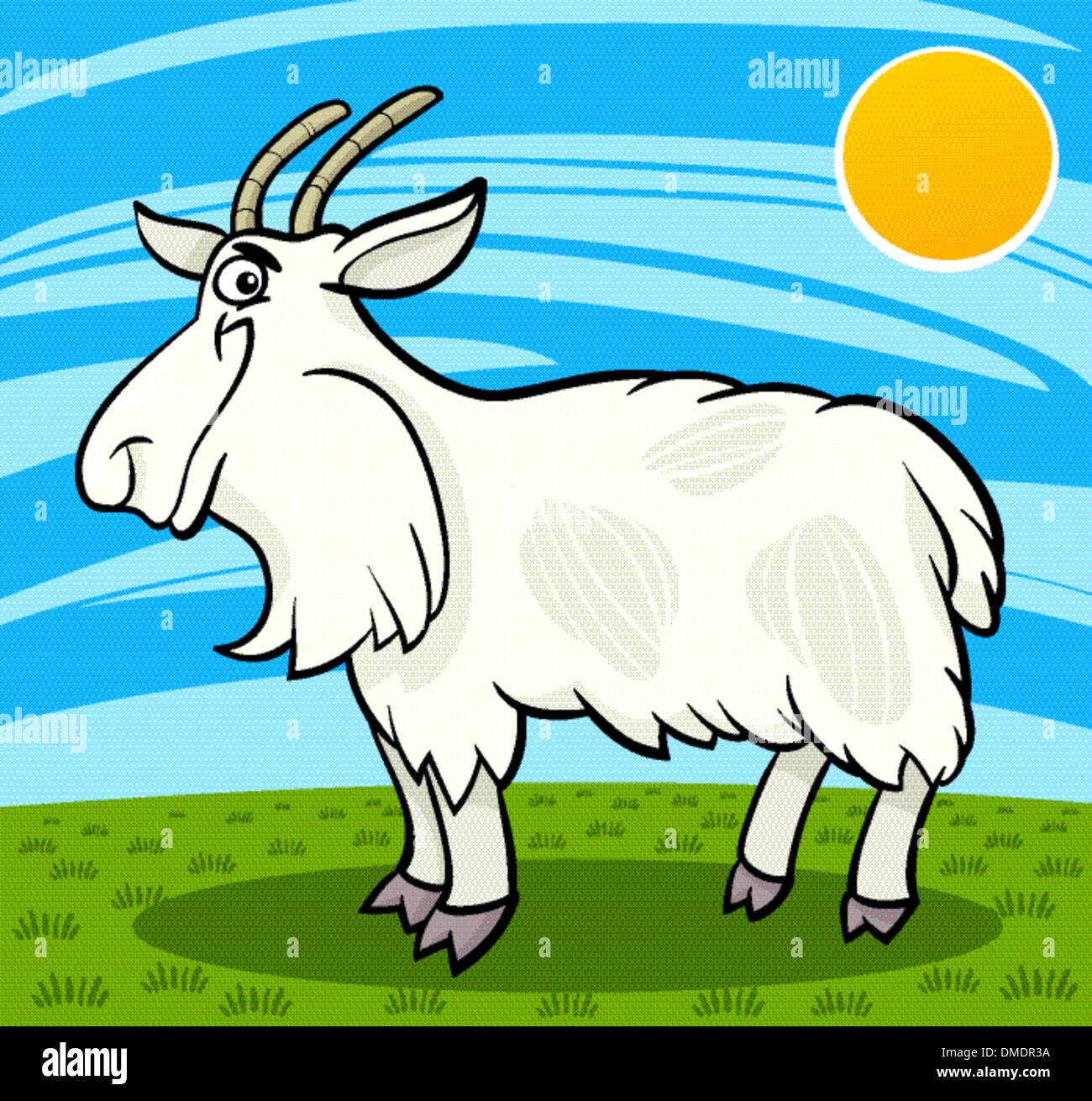 Hairy goat farm animal cartoon hi-res stock photography and images - Alamy