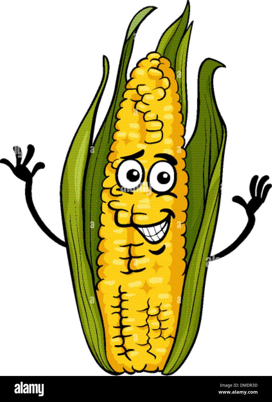 funny corn on the cob cartoon illustration Stock Vector Image & Art - Alamy