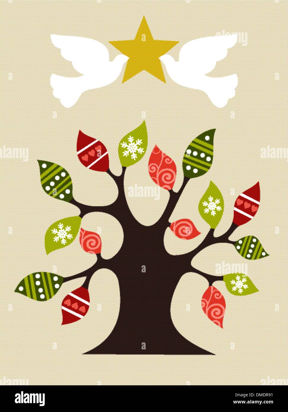 Peace and love Christmas tree design idea Stock Vector Image & Art - Alamy