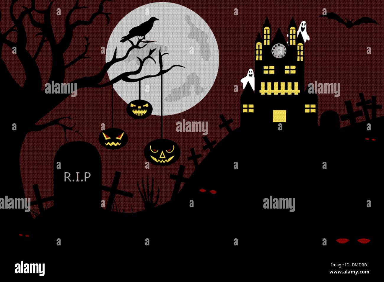 Castle moon night in Stock Vector Images - Alamy