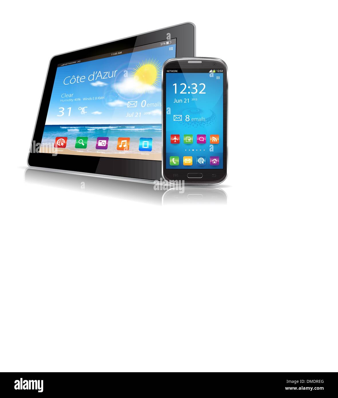 Tablet smartphone design Stock Vector Images - Alamy