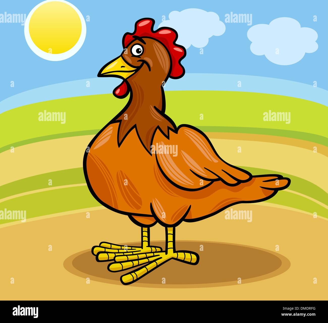 hen farm animal cartoon illustration Stock Vector Image & Art - Alamy