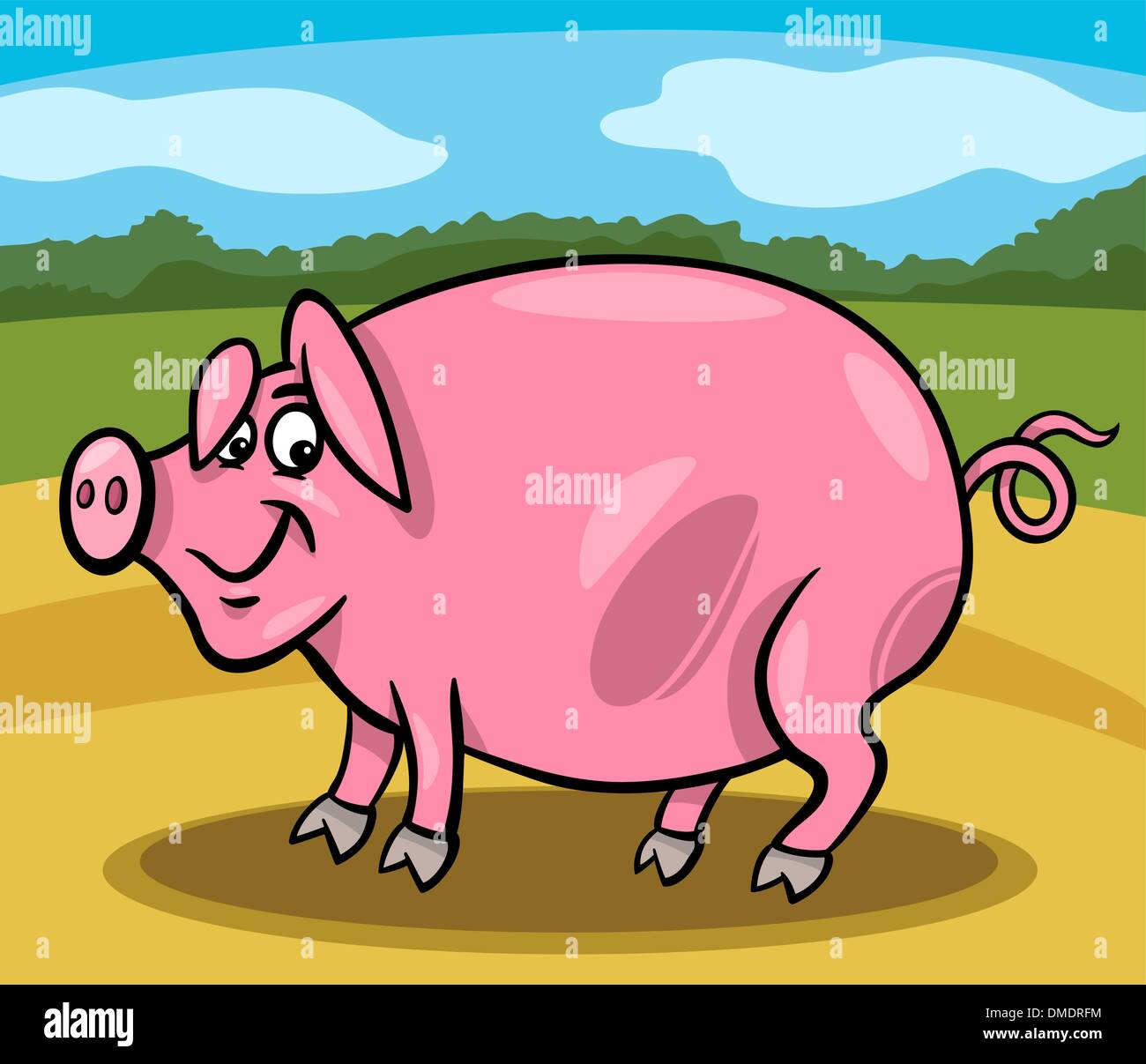 pig farm animal cartoon illustration Stock Vector Image & Art - Alamy
