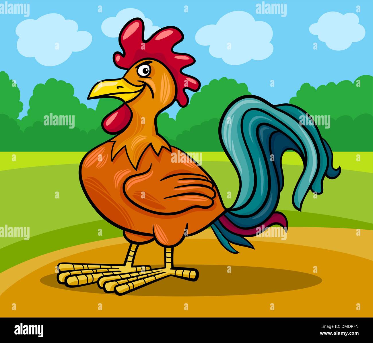 rooster farm animal cartoon illustration Stock Vector Image & Art - Alamy