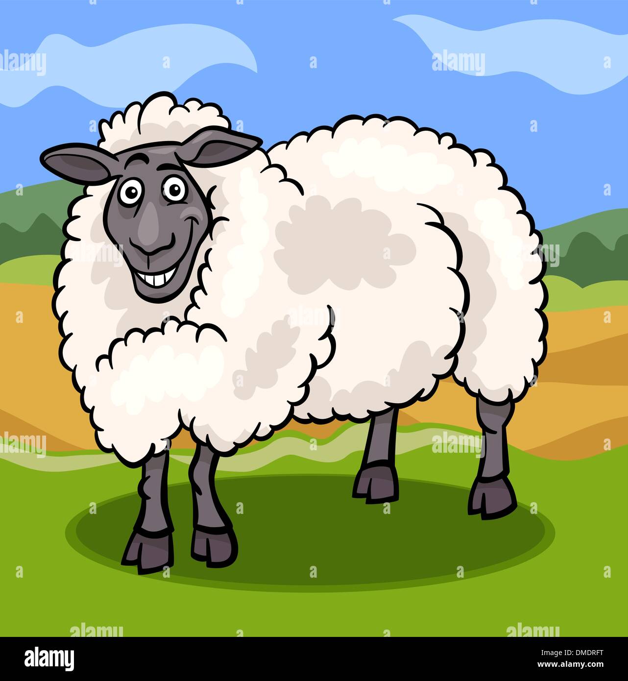 Livestock domesticated farm pasture Stock Vector Images - Alamy