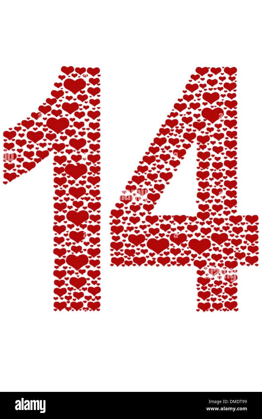 Fourteen february Cut Out Stock Images & Pictures - Alamy