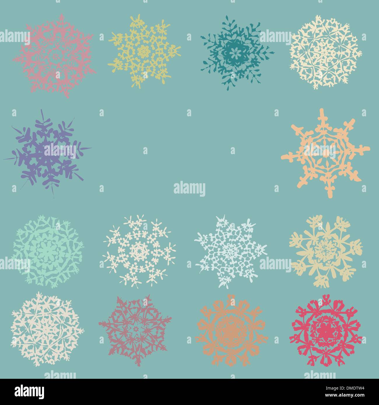 Cute Retro Snowflakes. EPS 8 Stock Vector Image & Art - Alamy
