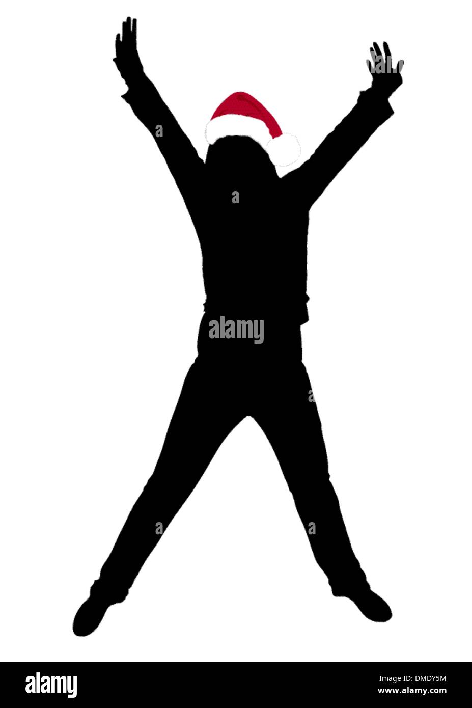 Woman jumping in white Stock Vector Images - Alamy