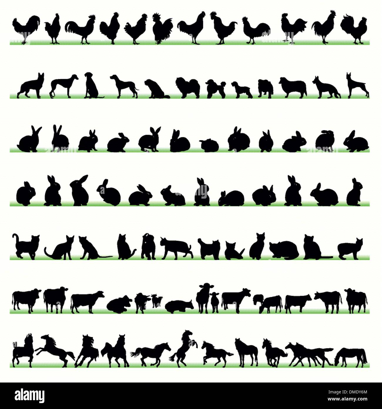 90 Farm Animals Silhouettes Set Stock Vector Image & Art - Alamy