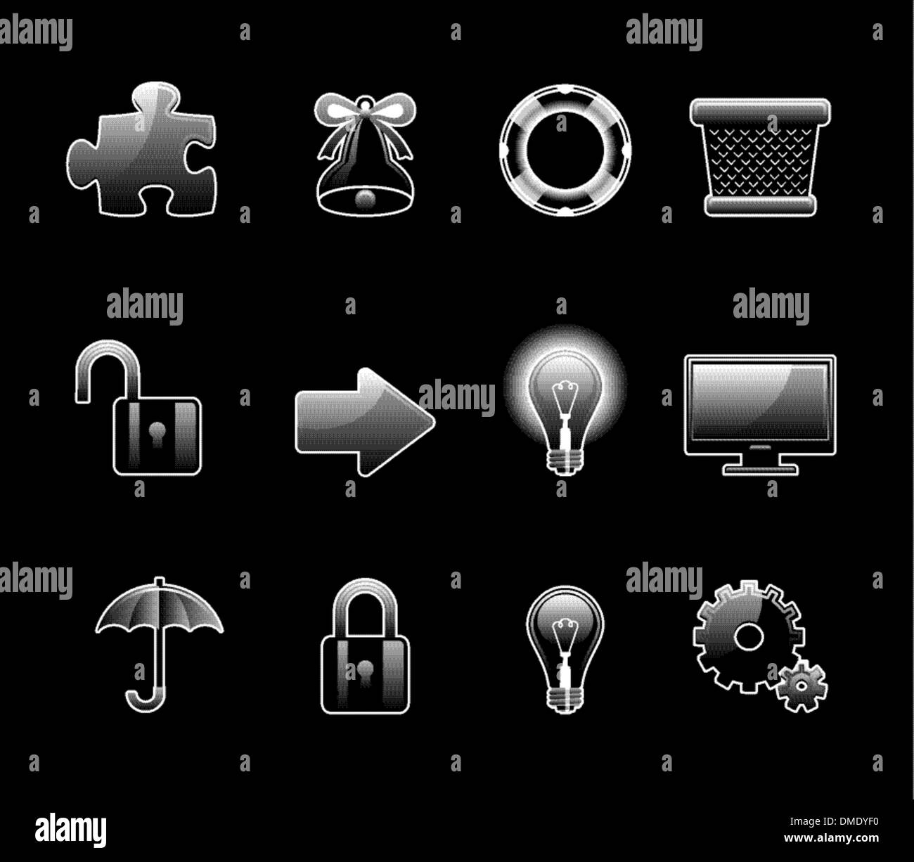 Glossy icon set Stock Vector Image & Art - Alamy