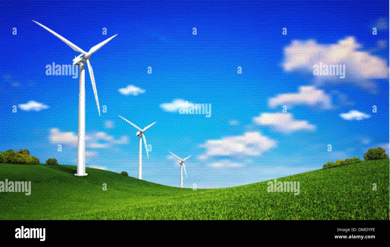 Environmental wind farm Stock Vector Images - Alamy