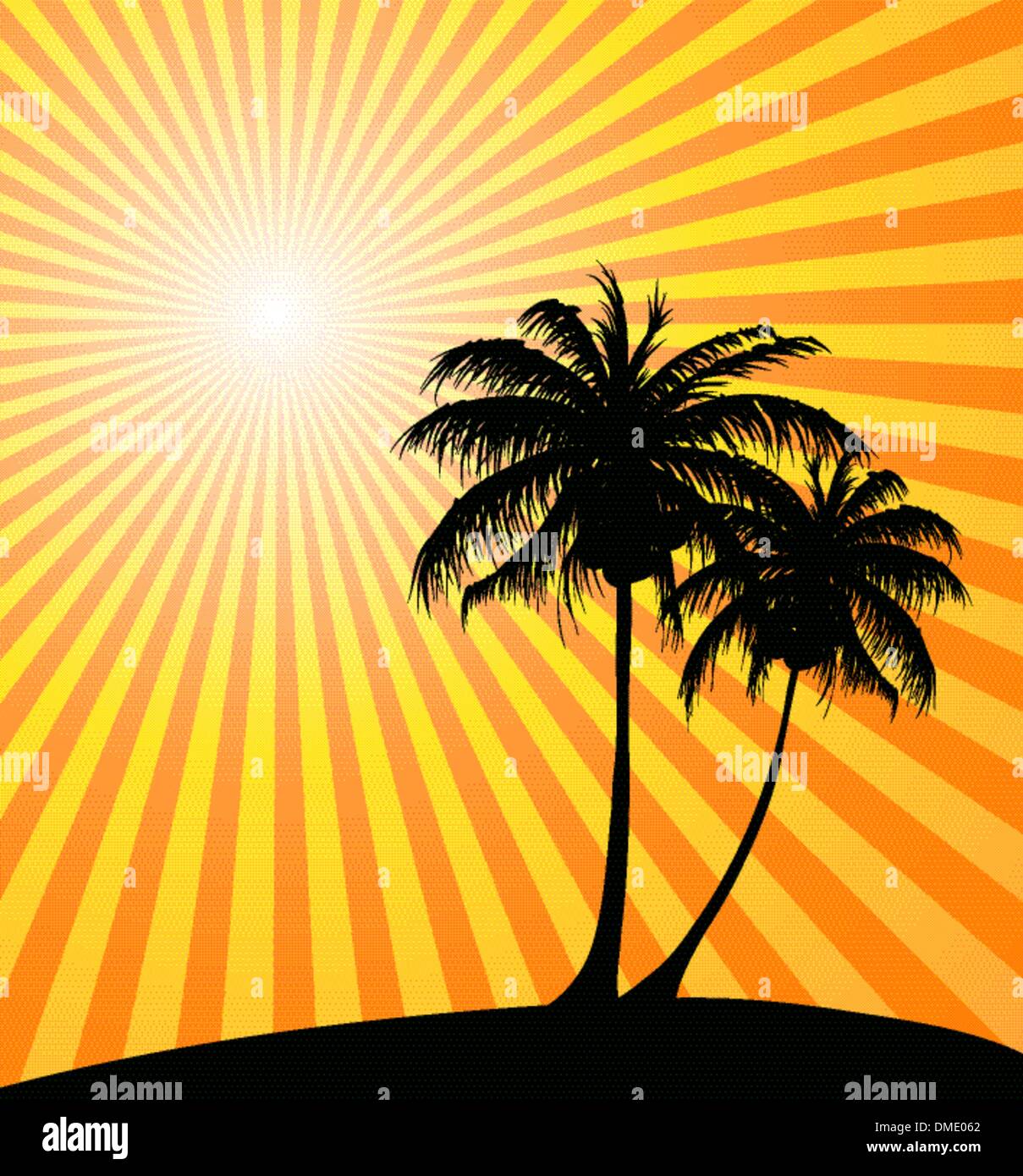 Vacation sunset beach Stock Vector Images - Alamy