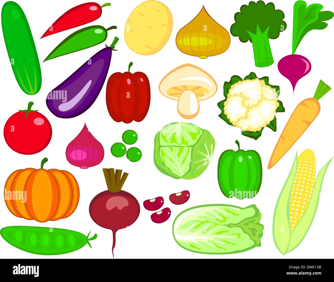Selection of vegetables Stock Vector Images - Alamy