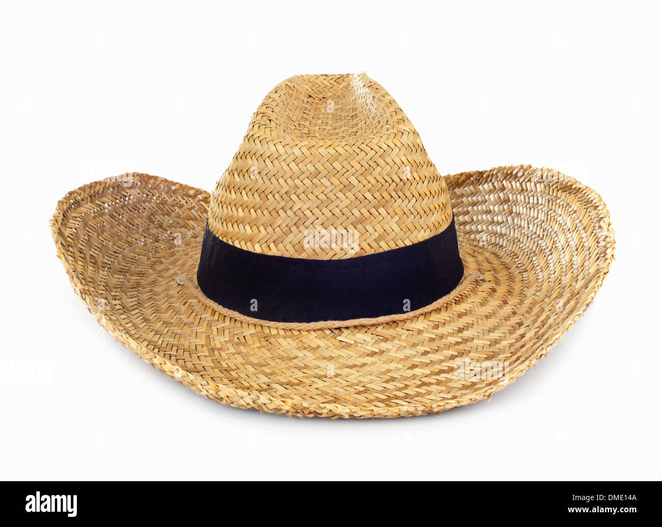 Straw hat isolated on white background Stock Photo - Alamy
