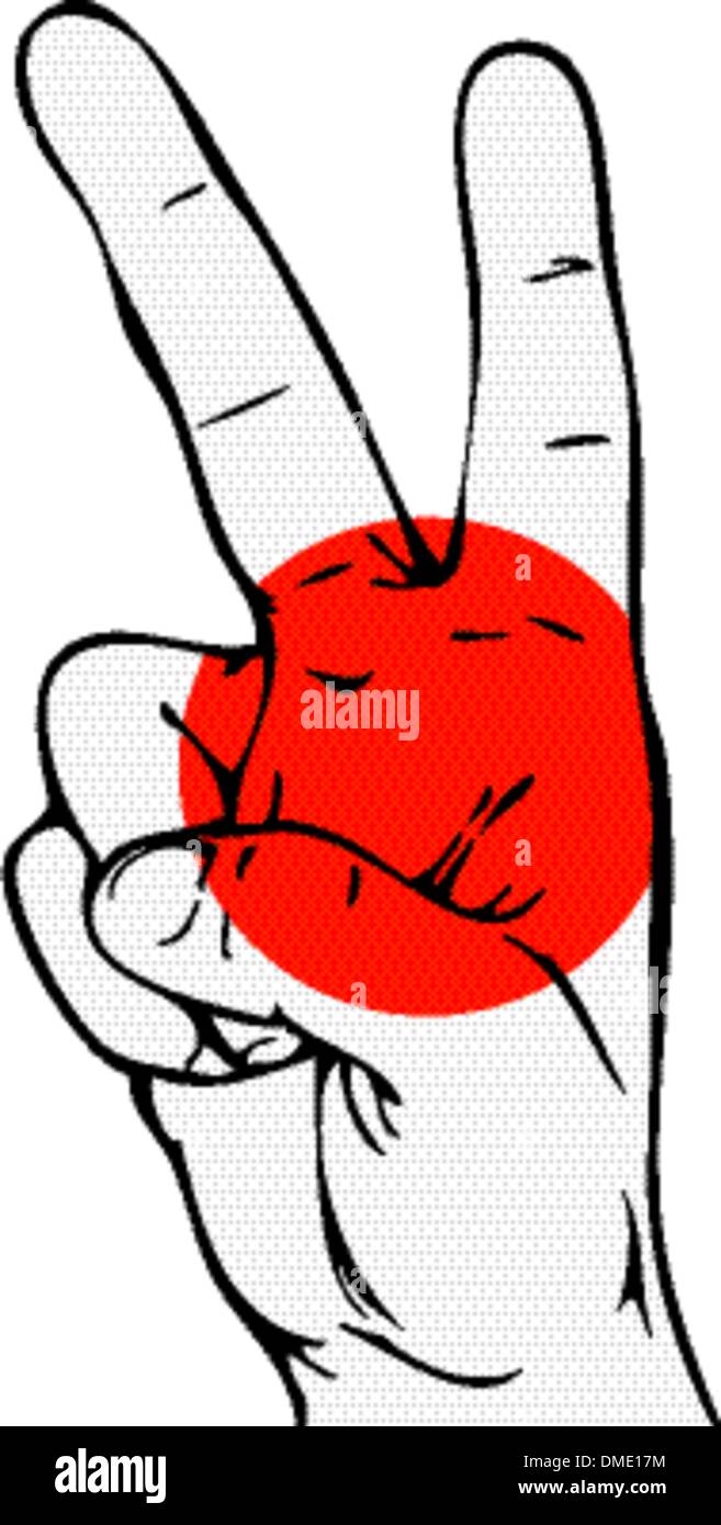 Japanese peace sign Stock Vector Images - Alamy