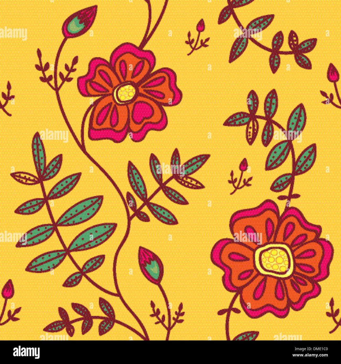 Seamless pattern with color flowers Stock Vector Image & Art - Alamy