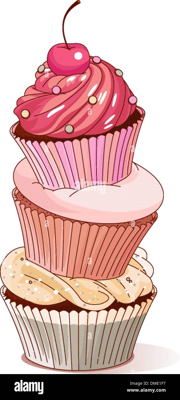 Pyramid of cupcakes Stock Vector Image & Art - Alamy