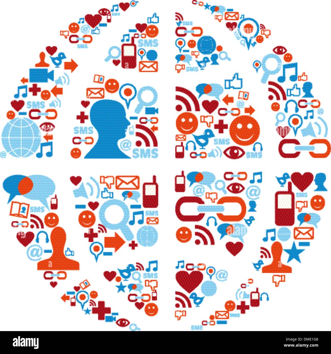World symbol in social media network icons Stock Vector Image & Art - Alamy