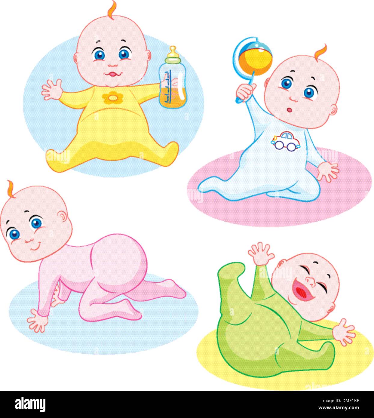 6 babies Stock Vector Images - Alamy