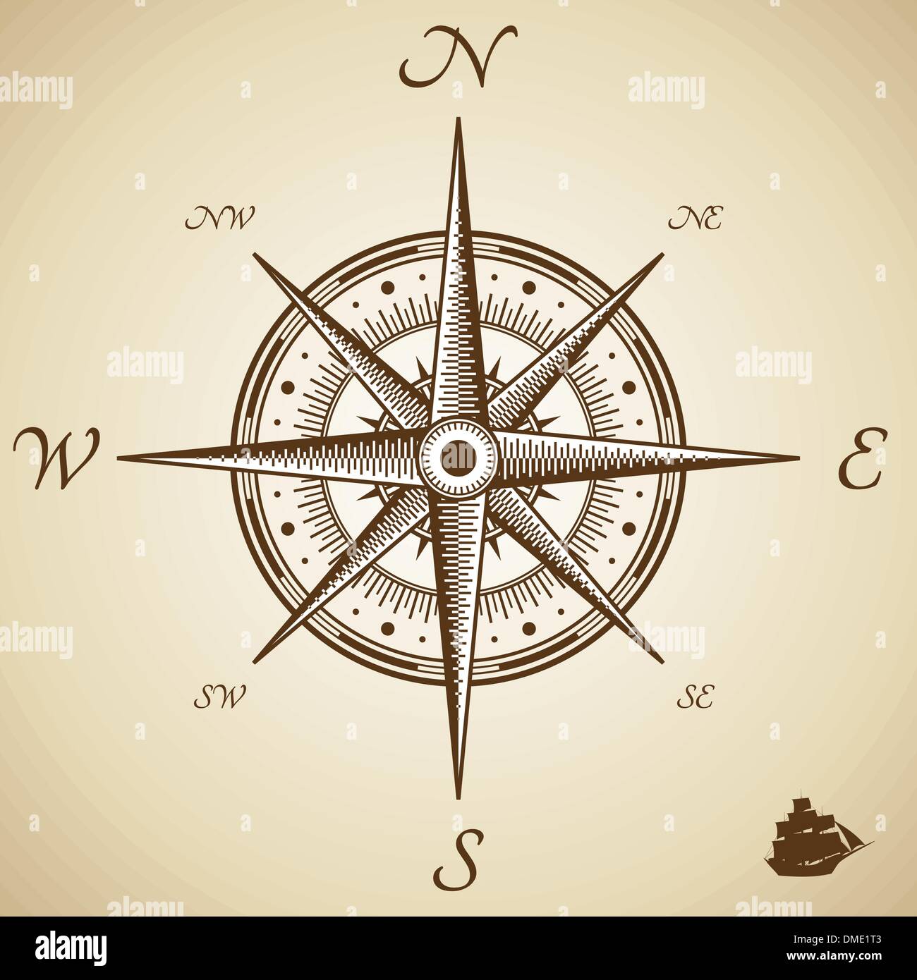 Map guide compass navigation Stock Vector Images - Alamy