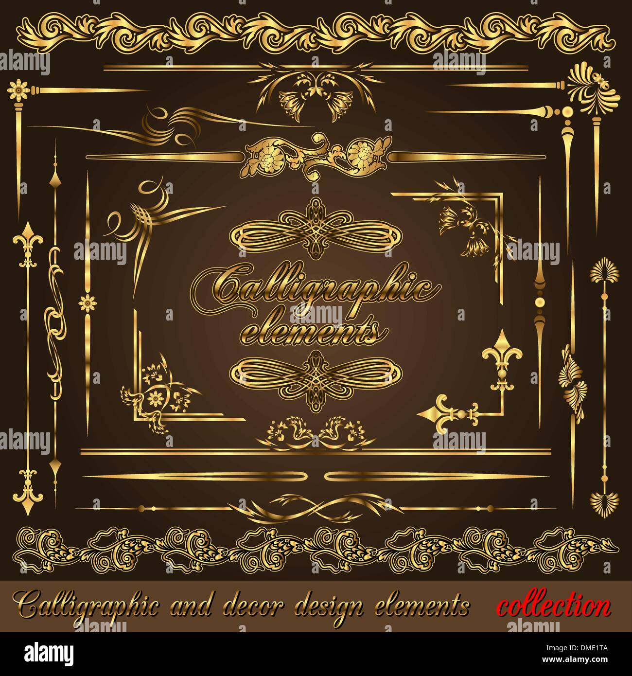 Gold calligraphic design elements vol2 Stock Vector Image & Art - Alamy